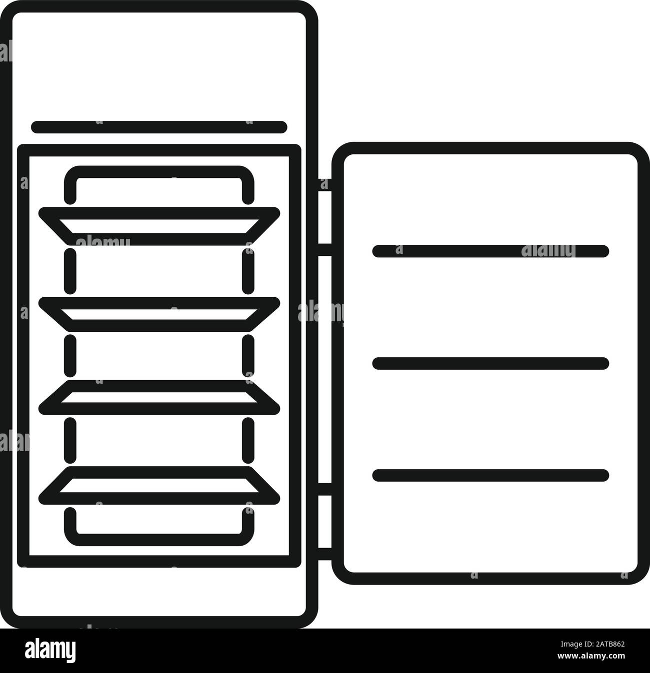 Kitchen fridge icon. Outline kitchen fridge vector icon for web design ...