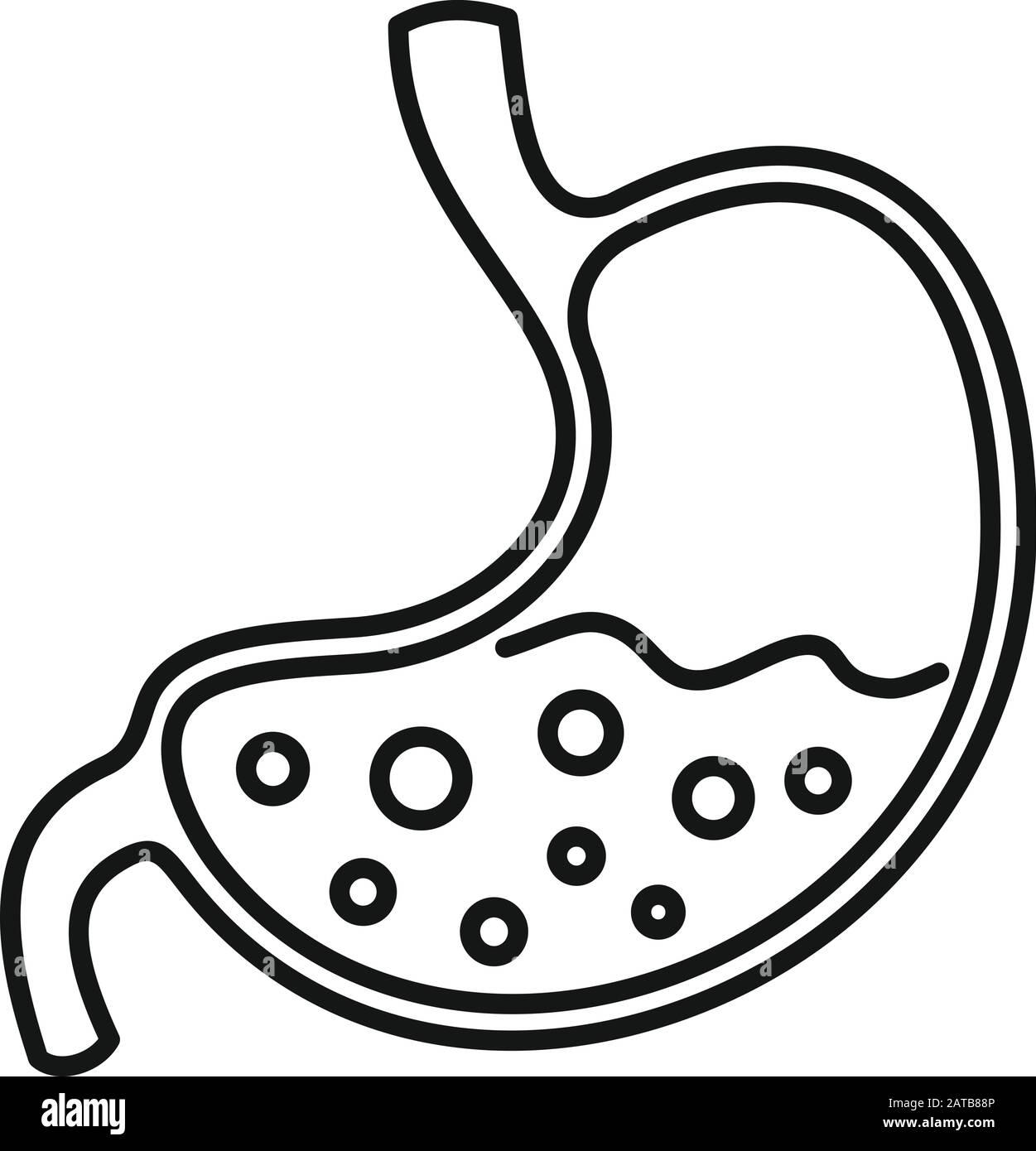 Food stomach icon. Outline food stomach vector icon for web design ...