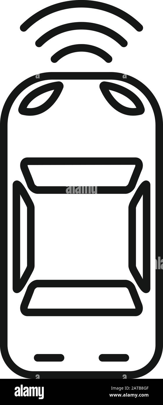 Car parking sensor icon. Outline car parking sensor vector icon for web ...