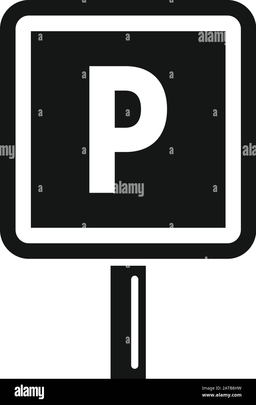 Parking road sign icon. Simple illustration of parking road sign vector ...
