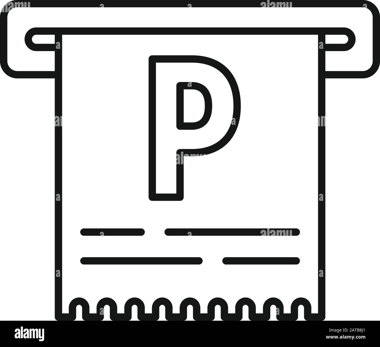 Parking ticket icon. Outline parking ticket vector icon for web design ...