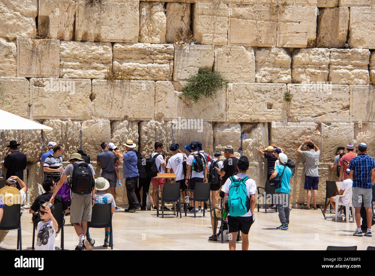 Tourists Praying at the Western Wall Stock Photo - Alamy