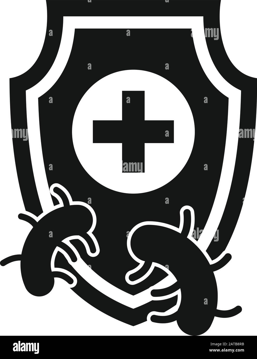 Immunization shield icon. Simple illustration of immunization shield ...