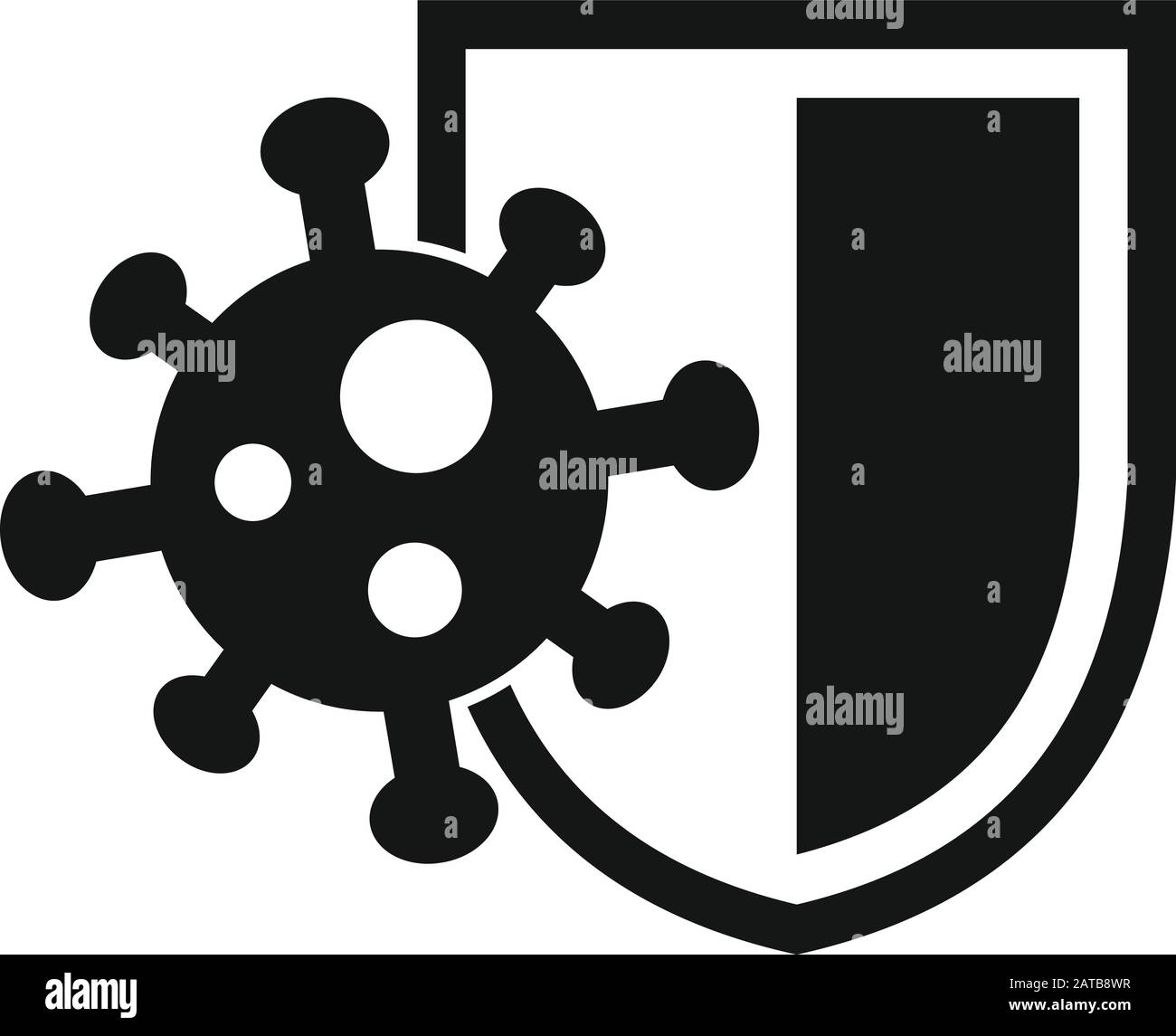 Bacteria shield icon. Simple illustration of bacteria shield vector ...