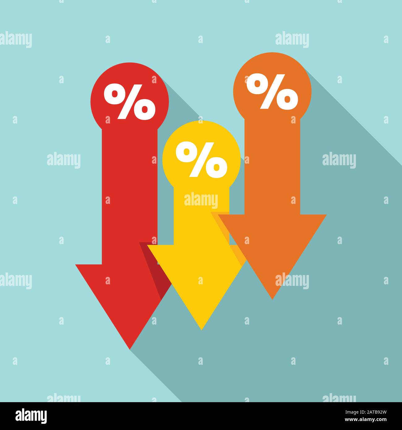Price drop sales icon. Flat illustration of price drop sales vector ...