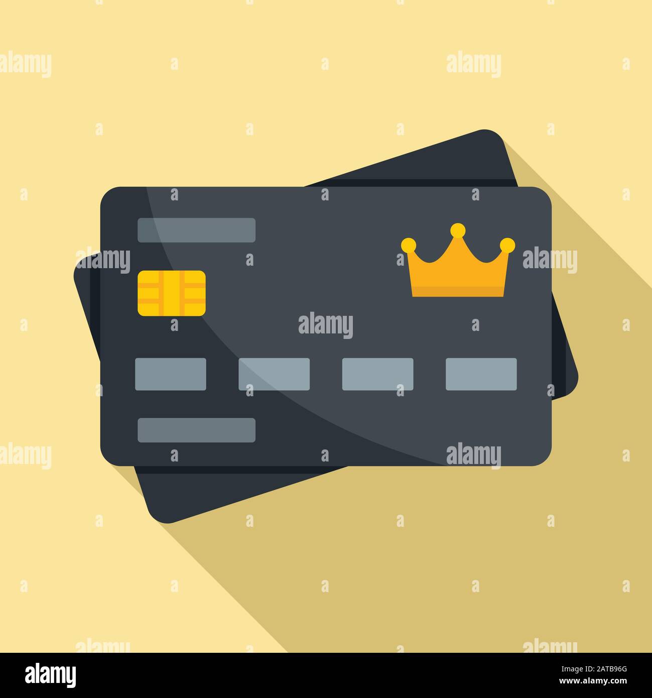 Vip client credit card icon. Flat illustration of vip client credit ...