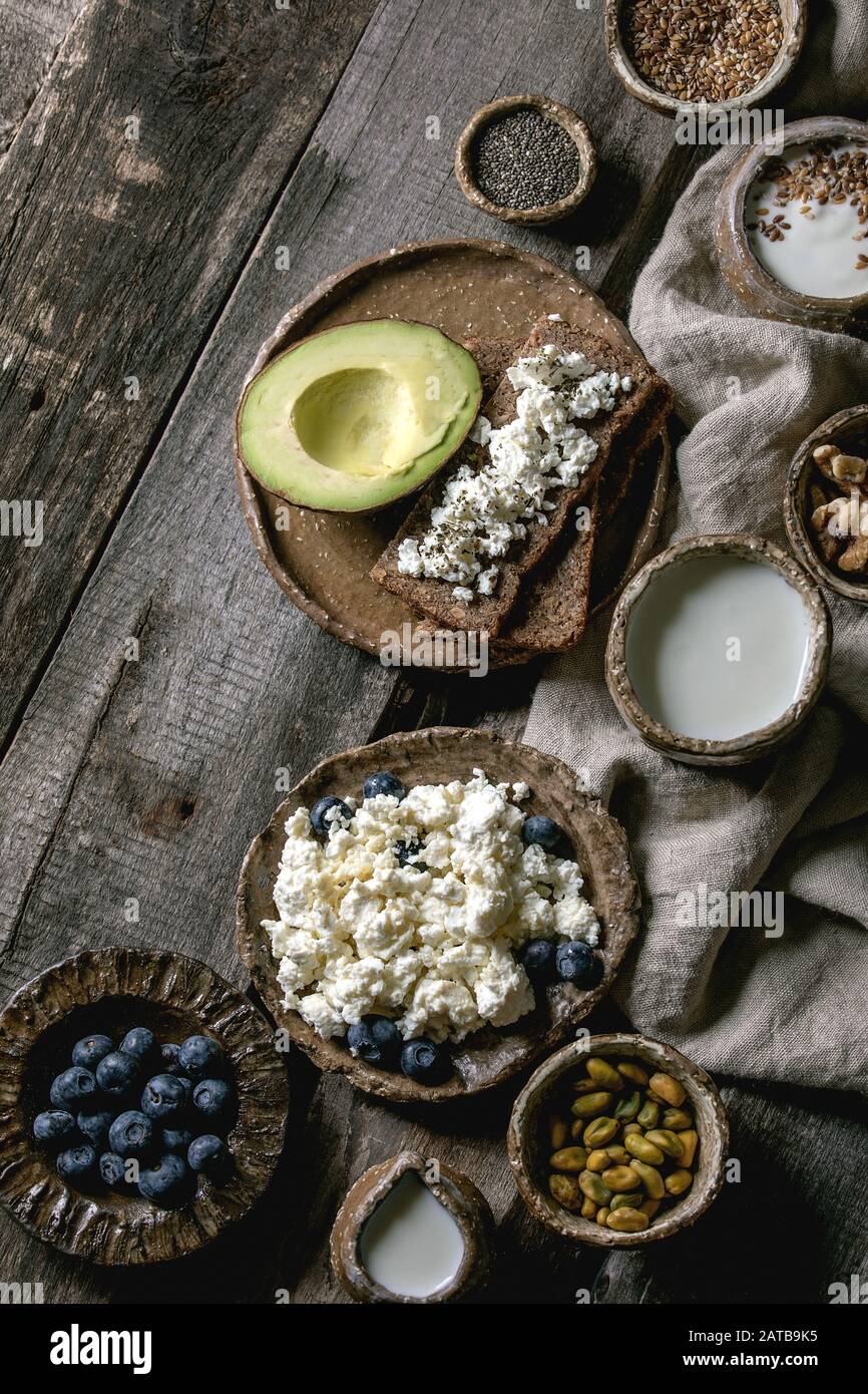 Healthy breakfast variety Stock Photo - Alamy