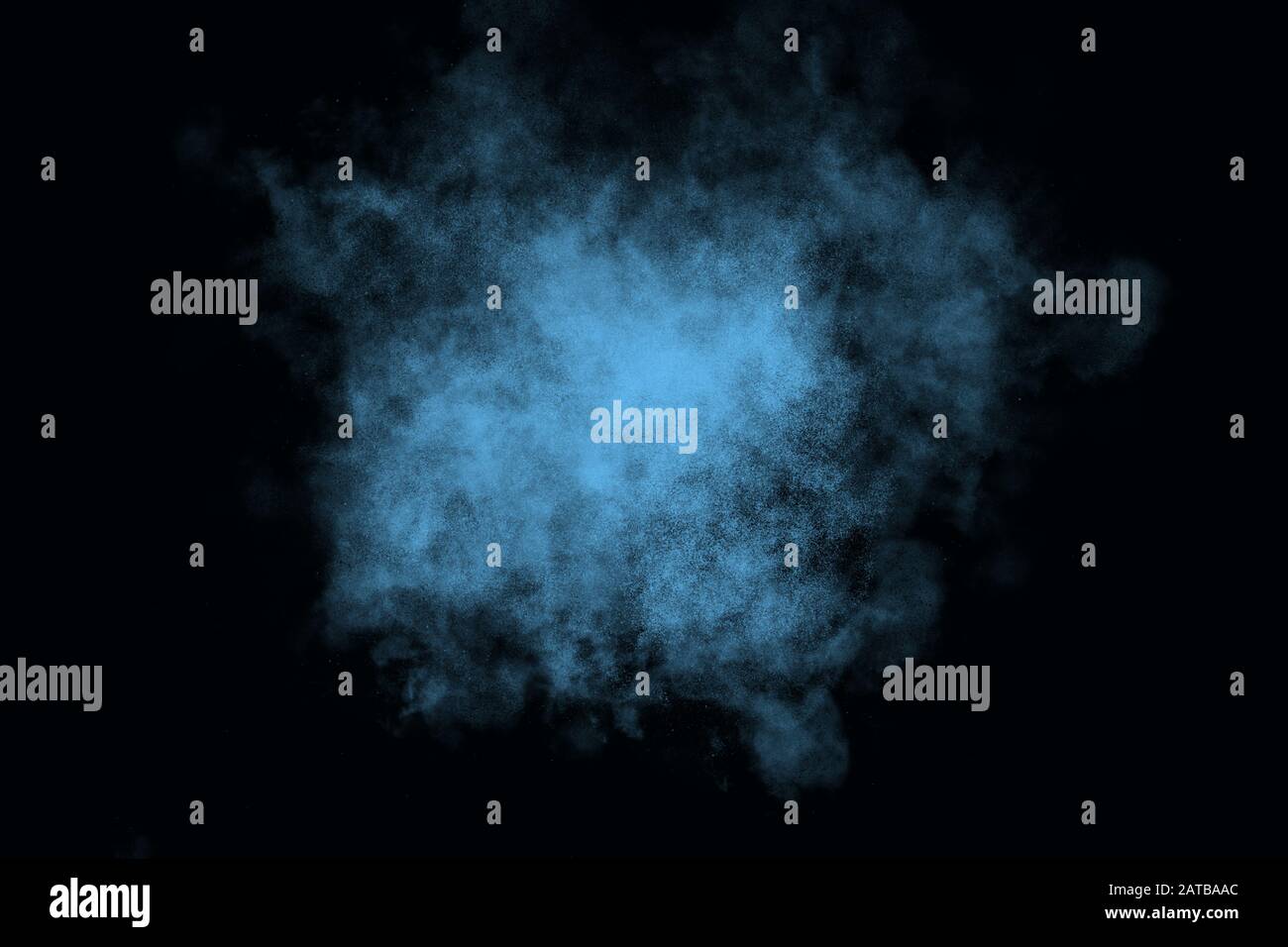 Blue dust explosion template texture background Stock Photo - Alamy
