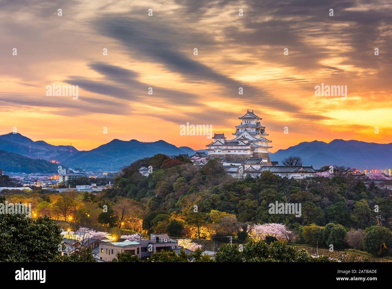 Himeji, Japan dawn landscape with the castle Stock Photo - Alamy