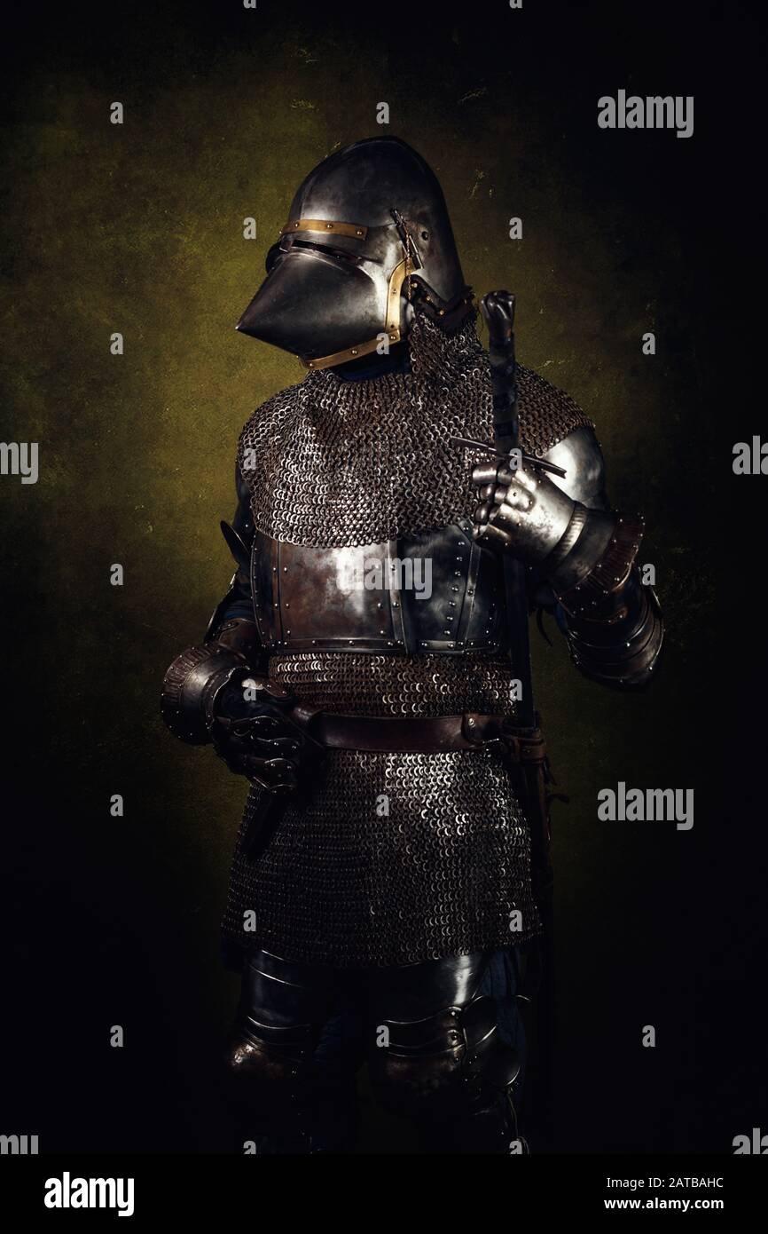 Portrait of a knight in armor Stock Photo - Alamy