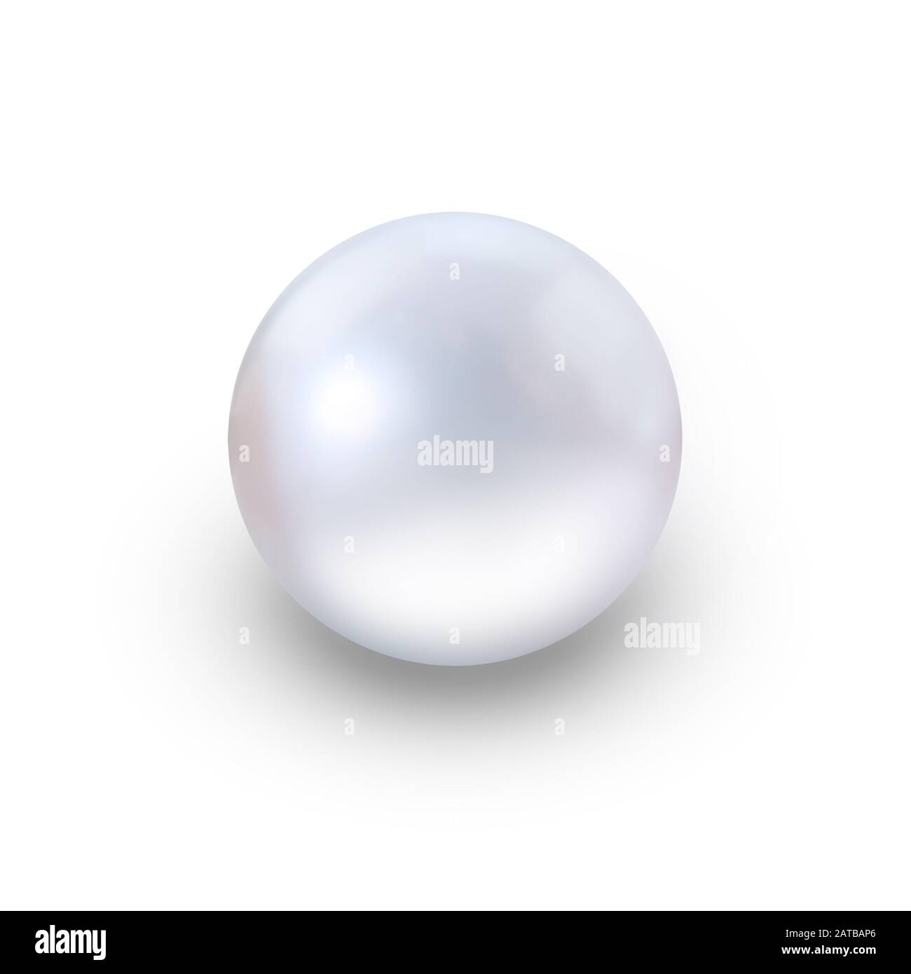 Realistic beautiful white shimmering pearl isolated on white background ...