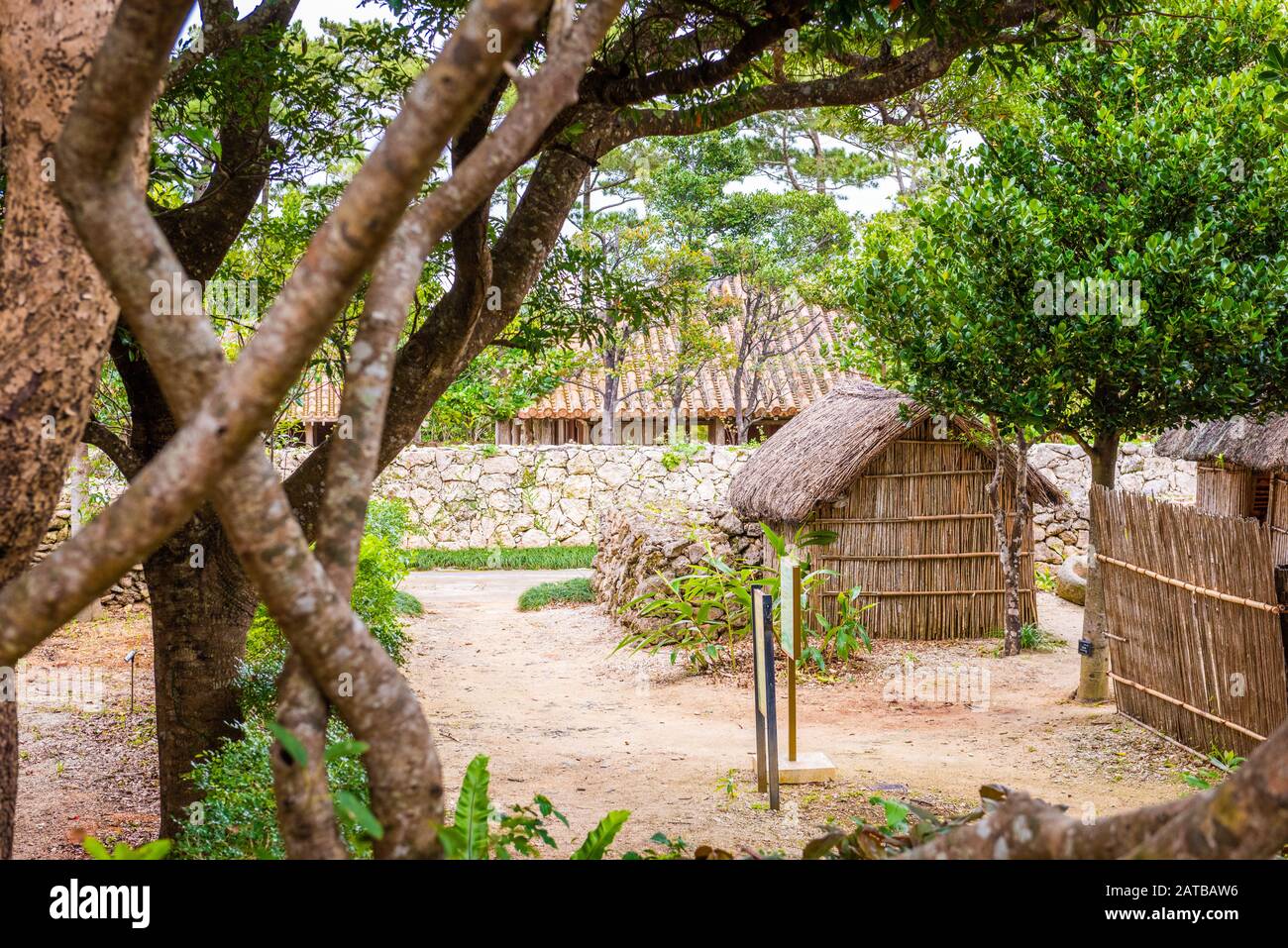 Motobu Peninsula, Okinawa, Japan at Native Okinawan Village Stock Photo ...