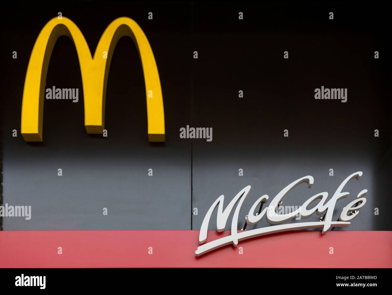 American fast-food hamburger restaurant chain McDonald's and McCafe ...