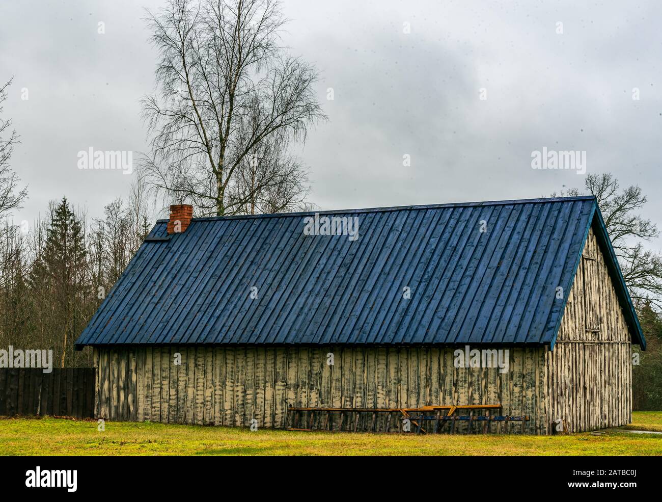 wooden building with wooden plank wall cladding and wooden plank ...