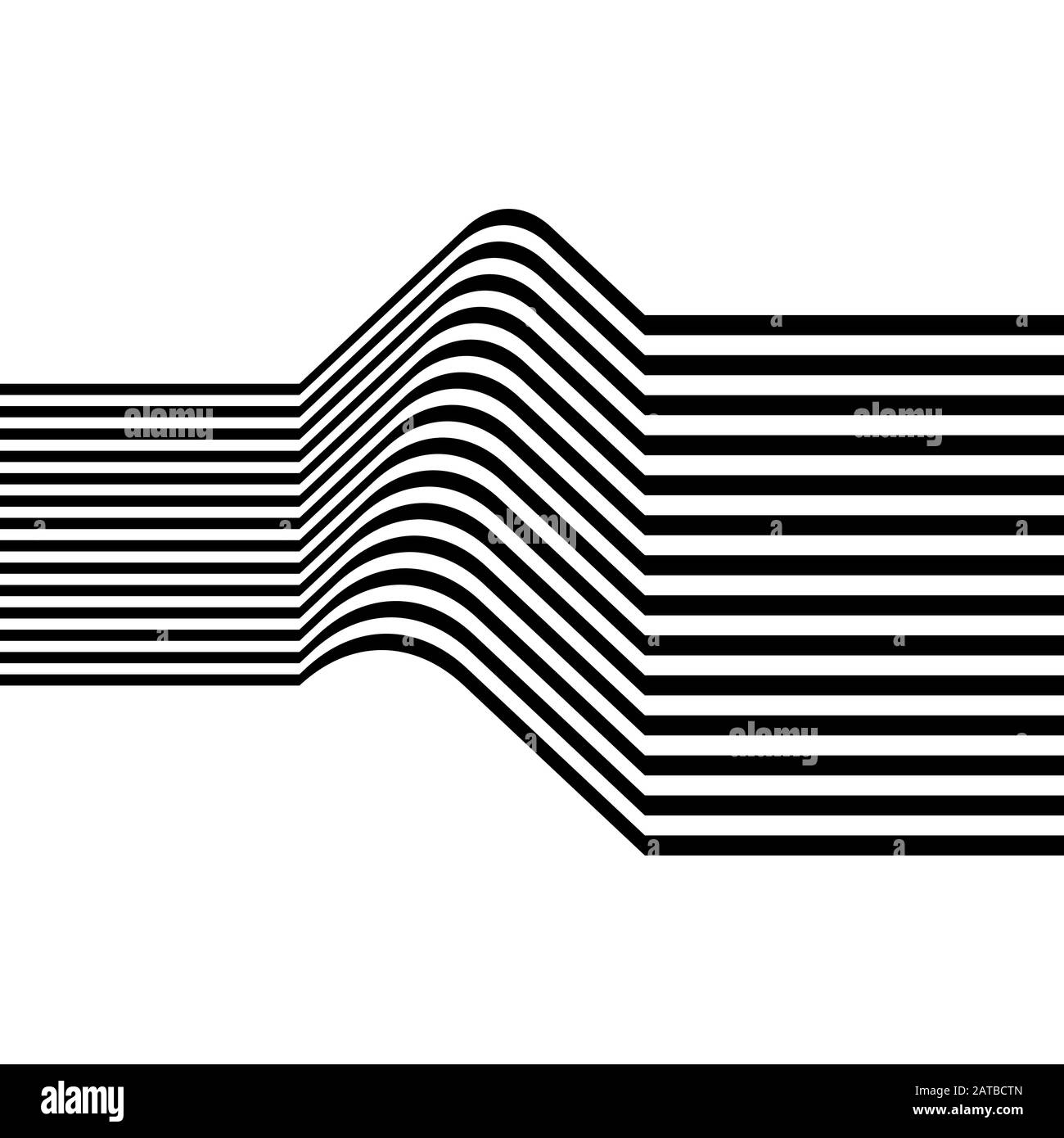 Universal abstraction of black and white horizontal stripes. Vector ...