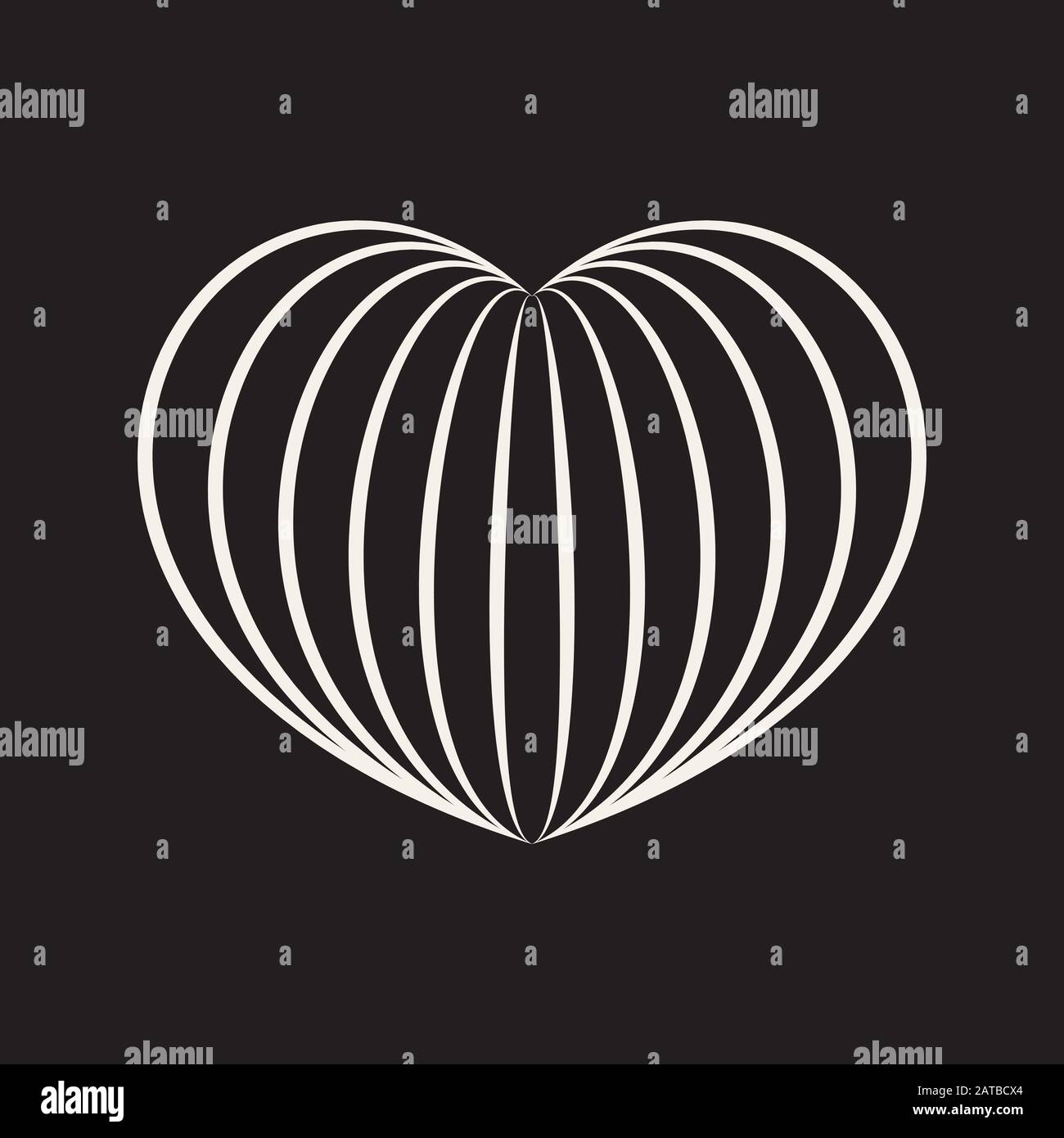 Heart icon, love symbol in engraving style or etching. Stylized vector ...