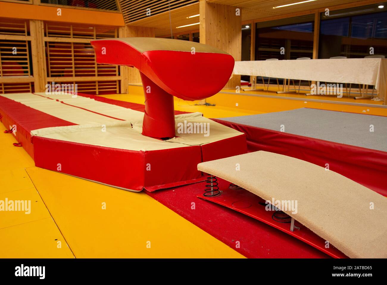 Gymnastic equipment in a gymnastic center Stock Photo - Alamy