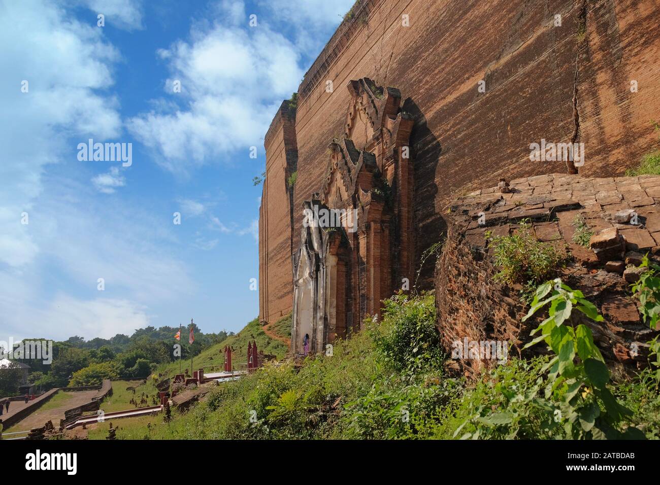 Lateral view of the Burmese Pagoda in Mingun, Mandalay, Myanmar ...