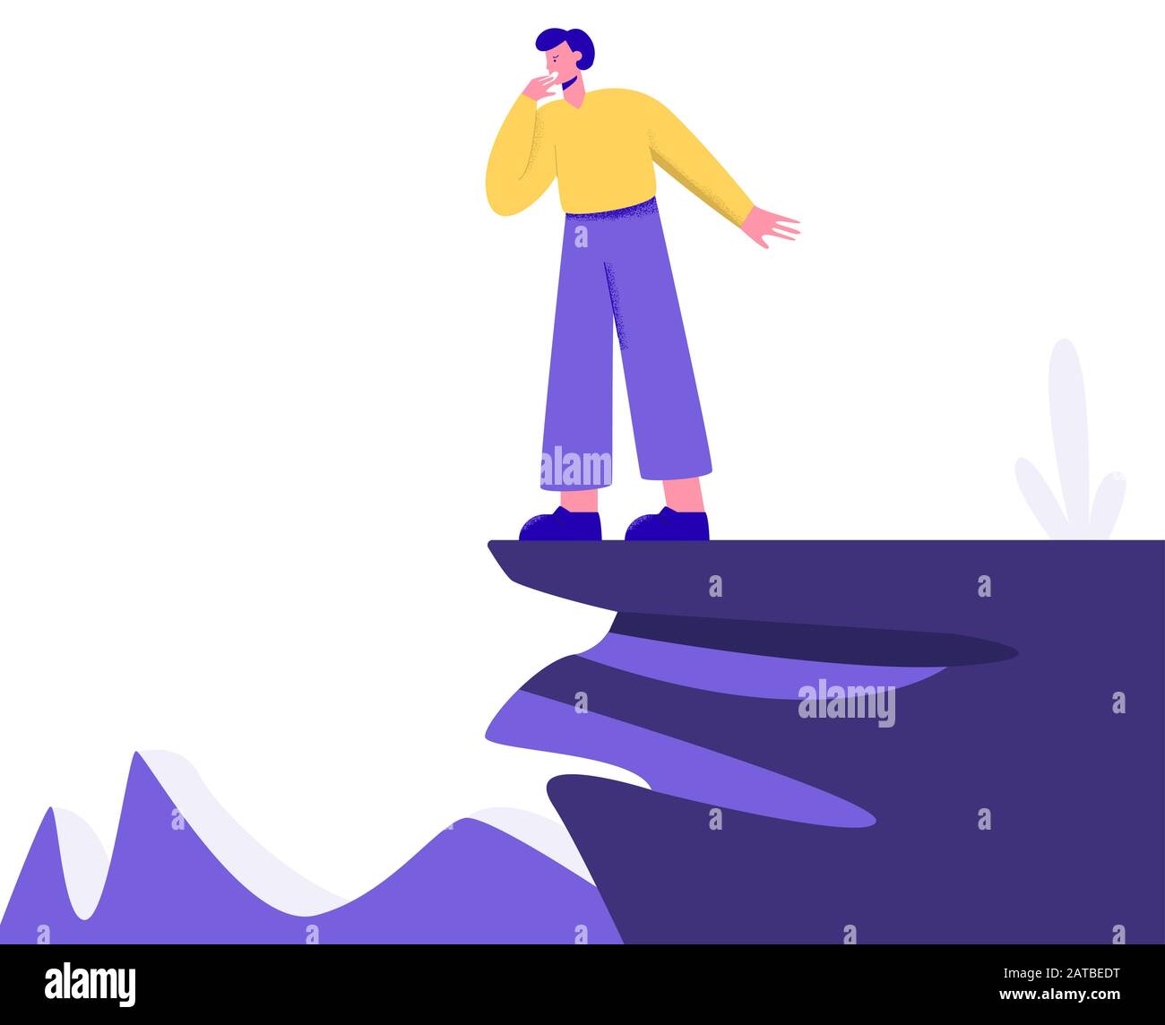 Fear of heights or acrophobia of a person Stock Vector Image & Art - Alamy