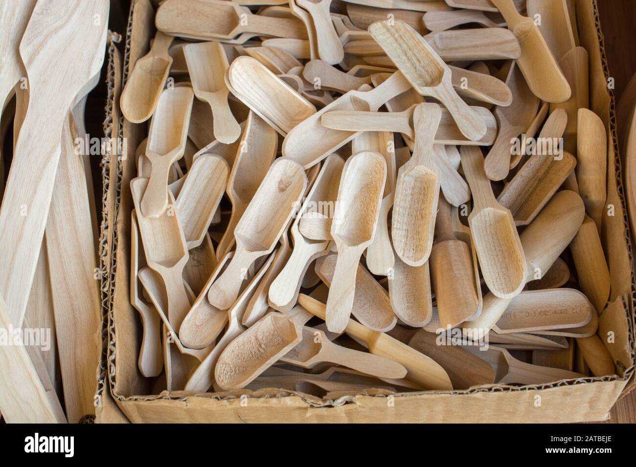 Handmade wooden kitchen utensils spoons wooden kitchen items Stock ...