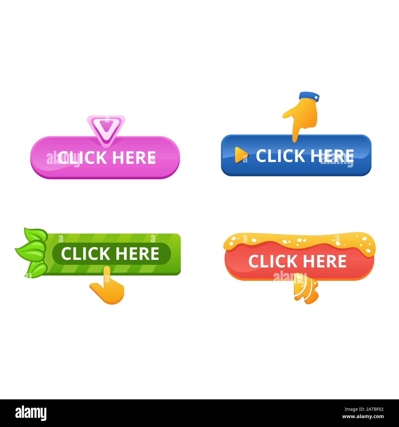 Set of buttons with the inscription click here Stock Vector Image & Art ...