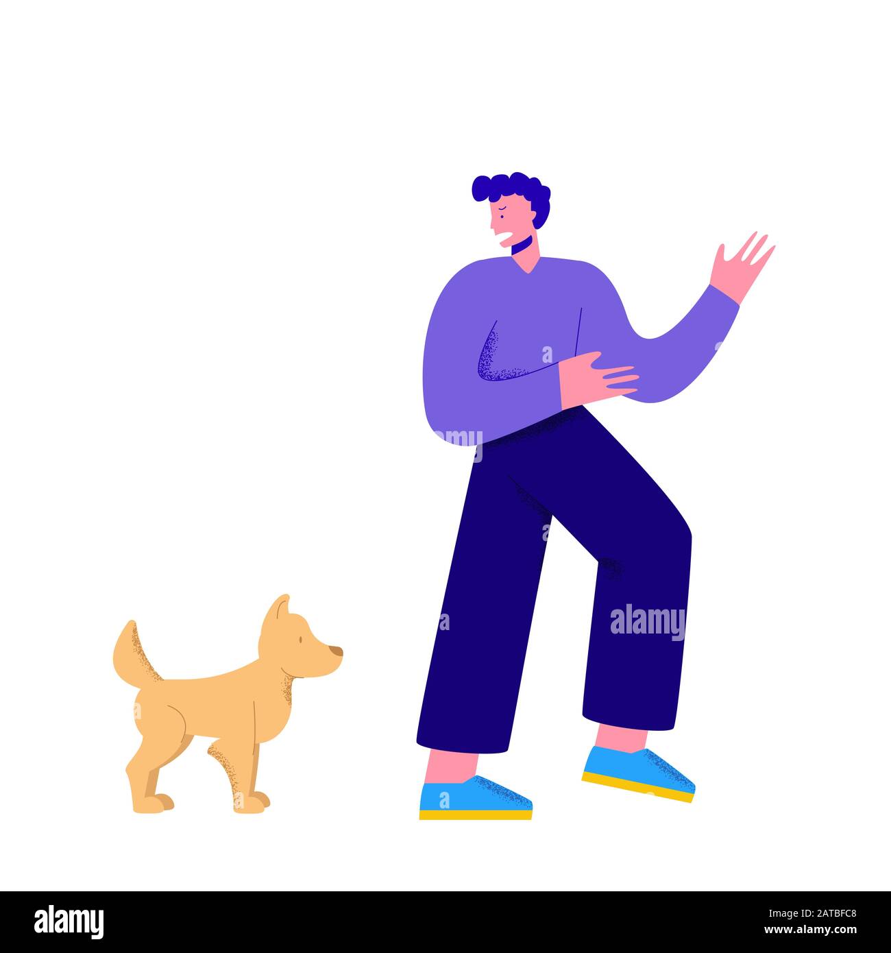 Cartoon man afraid hi-res stock photography and images - Alamy