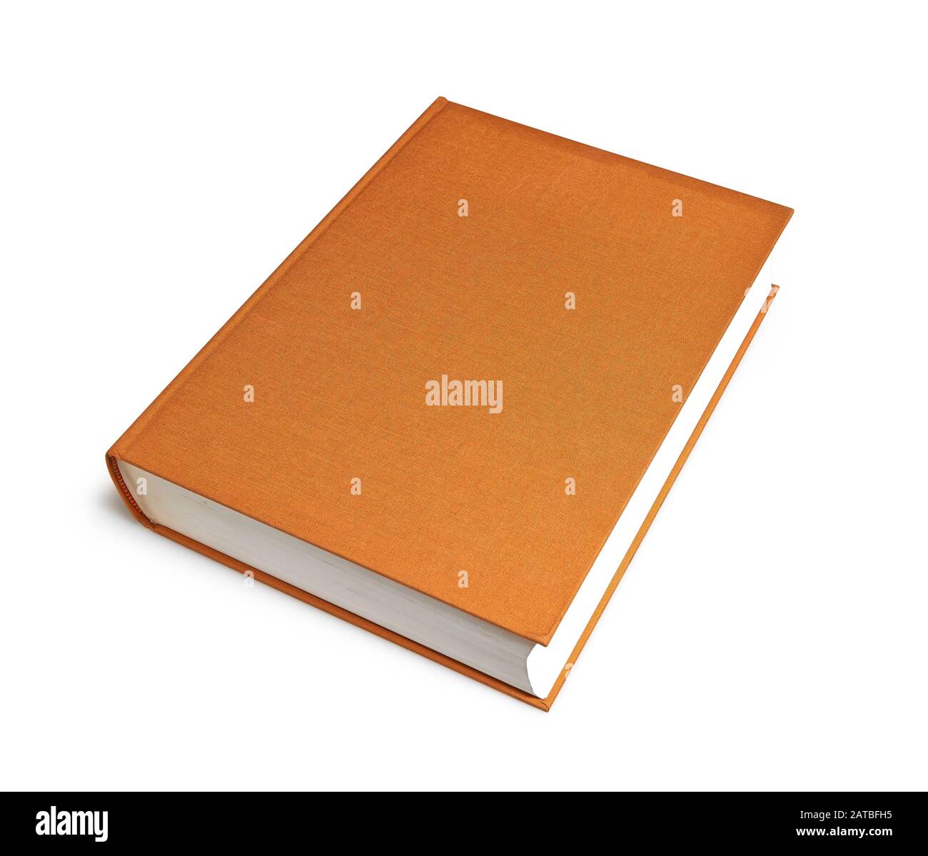 Closed brown big book with hardcover isolated on white with clipping ...