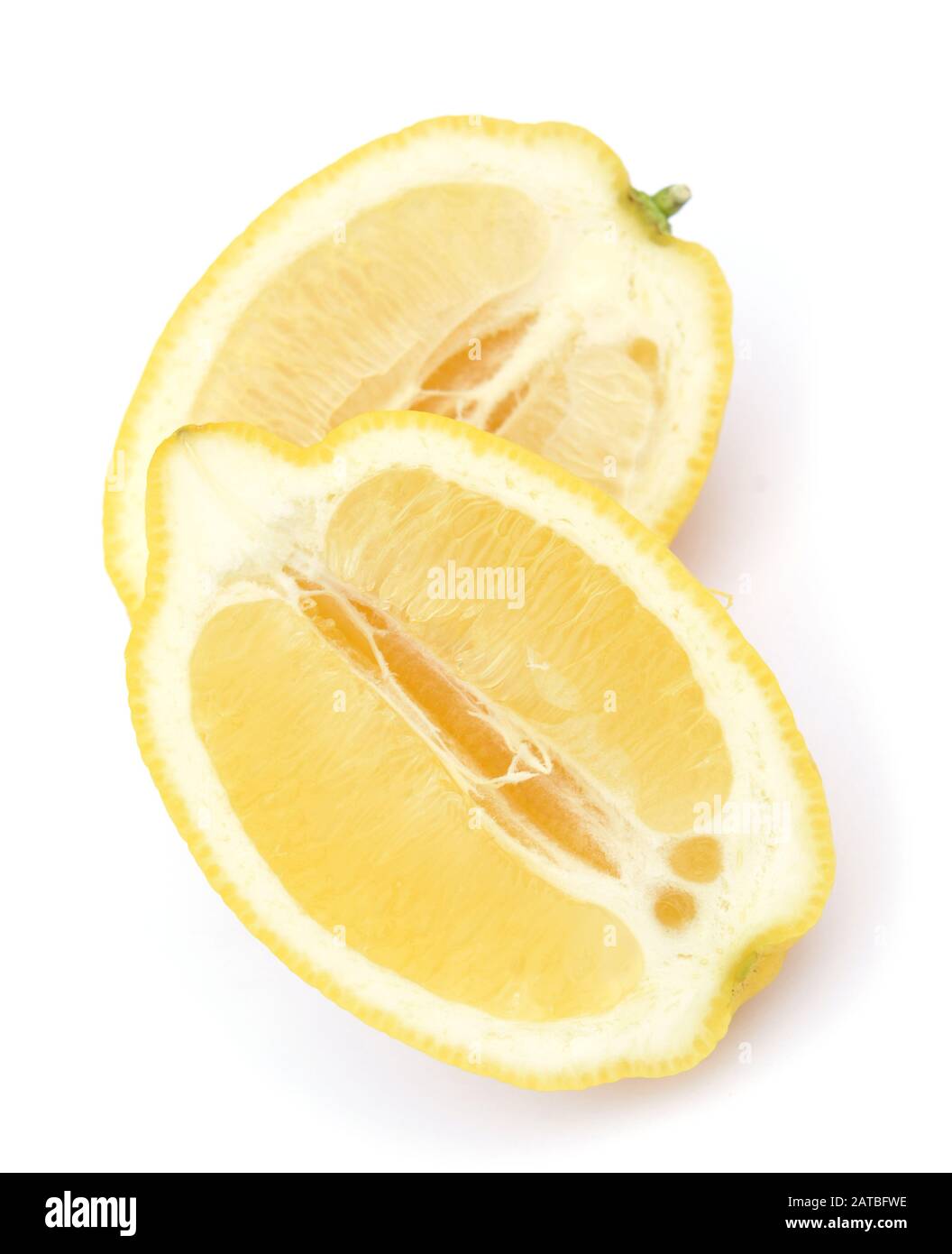 Chopped lemon on white background Stock Photo - Alamy