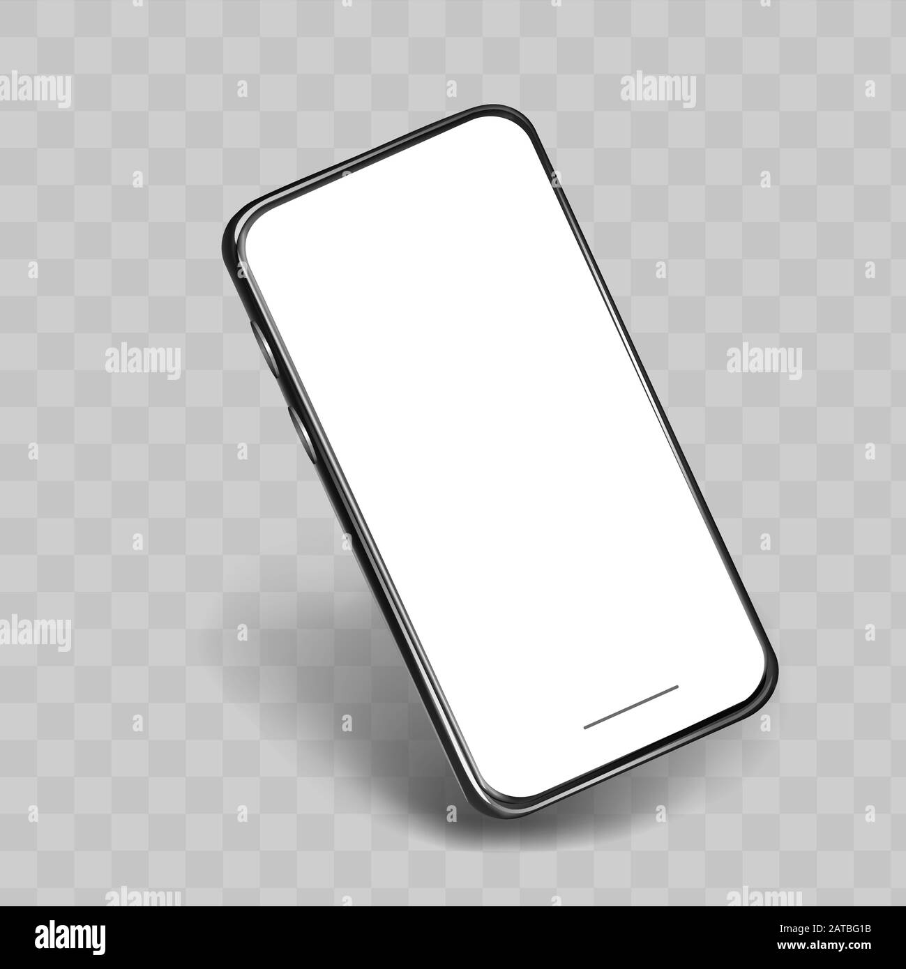 Mobile phone mock up side view on transparent background Stock Vector ...