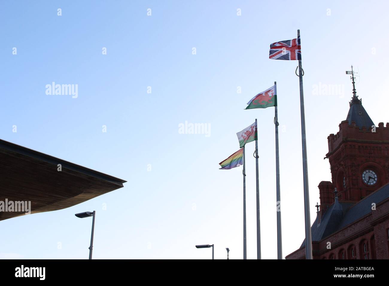 Flags outside senedd hi-res stock photography and images - Alamy