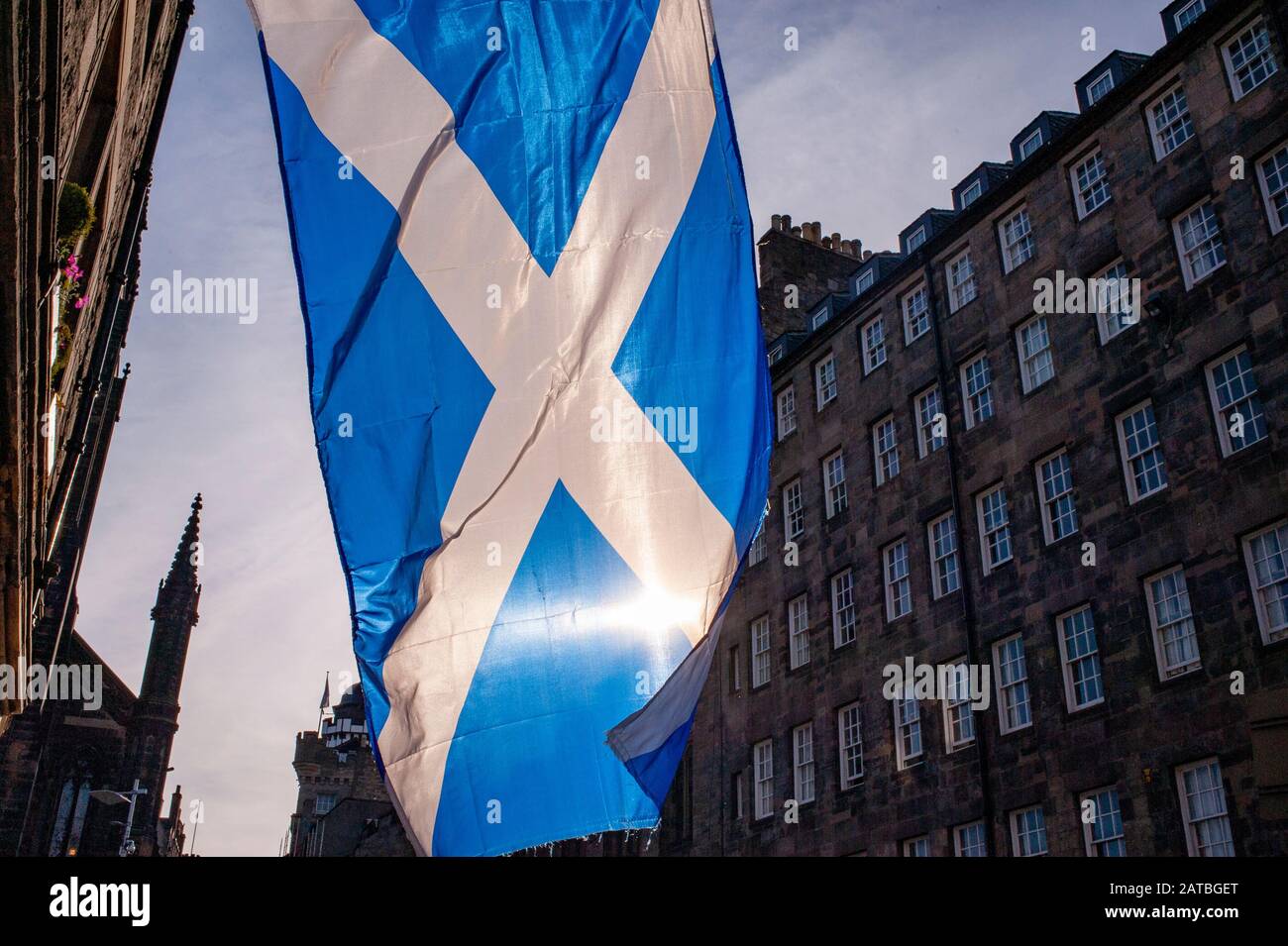 Scottish flag Saltire. Edinburgh cityscape/travel photograph by Pep ...