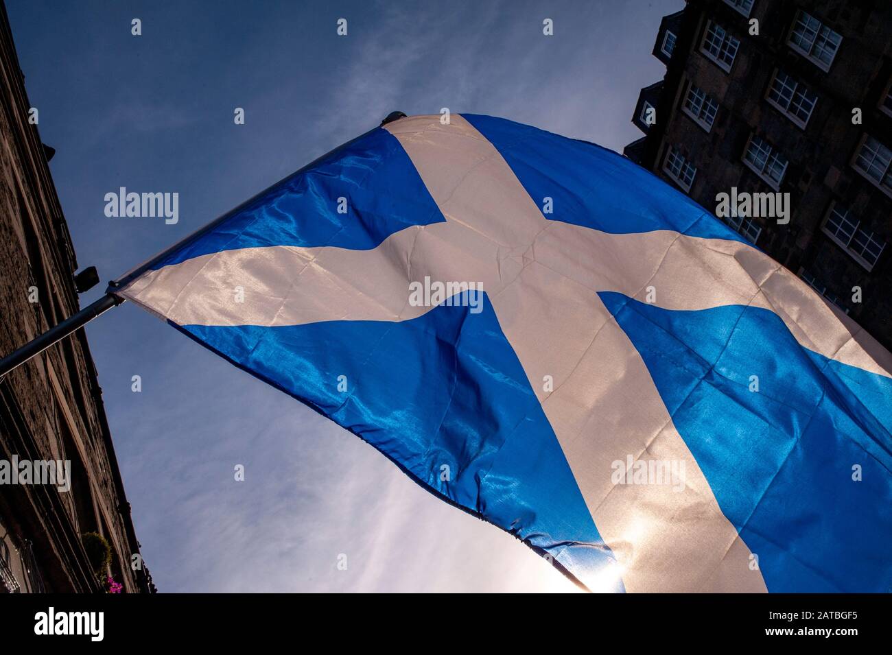 Scottish flag Saltire. Edinburgh cityscape/travel photograph by Pep ...