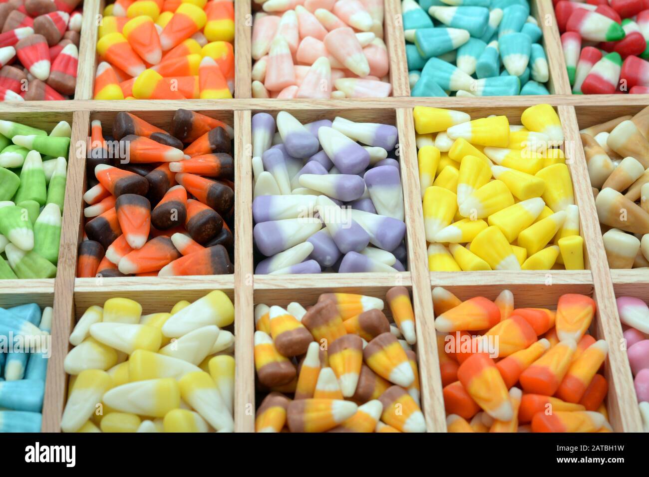 colorful pastel candy corn in the box Stock Photo - Alamy