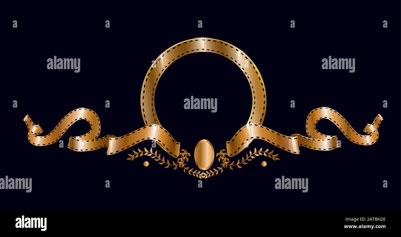 Empty movie started retro film frame isolated on black background Stock ...