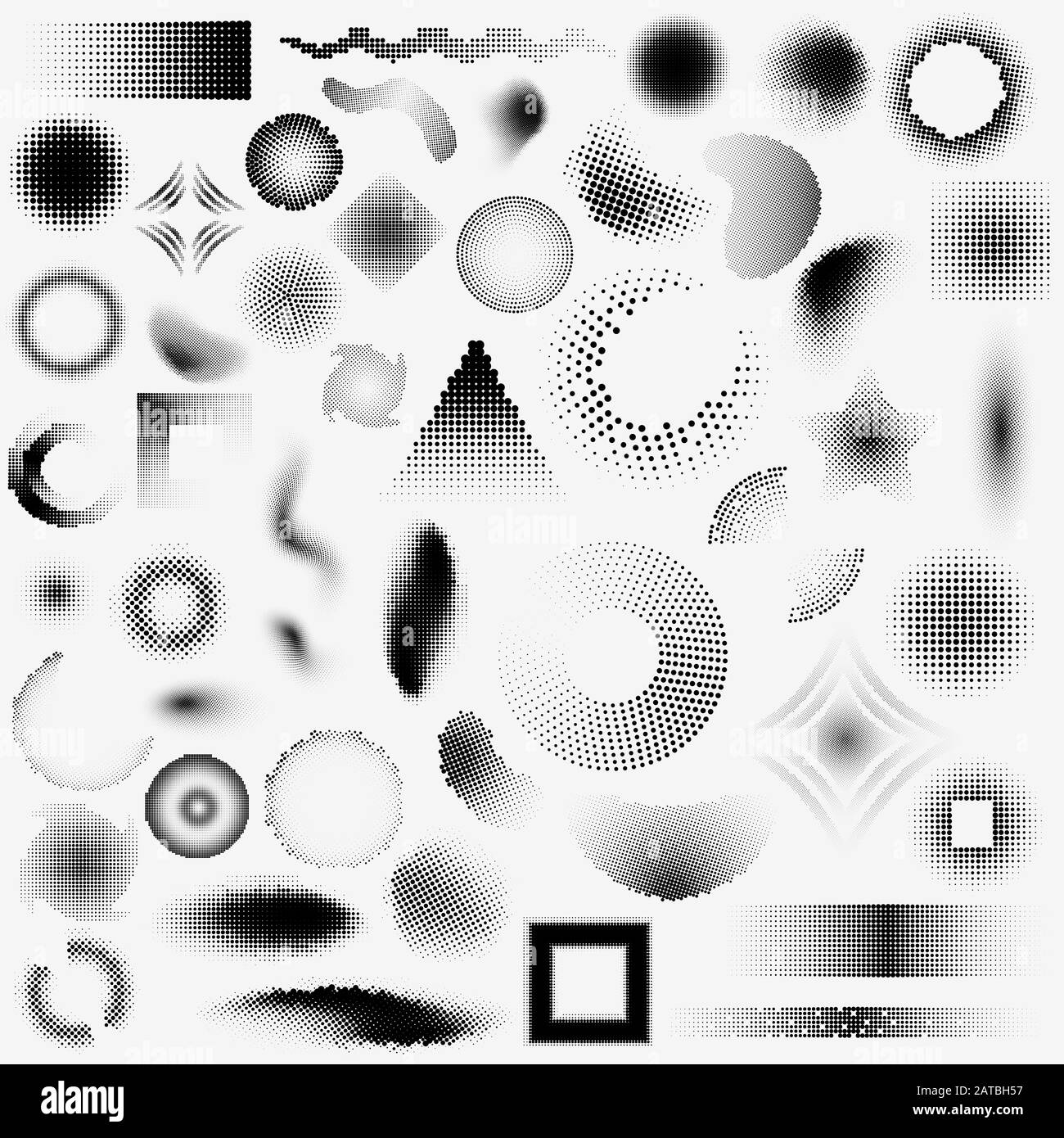 Set of halftone dot objects of different shapes Stock Vector Image ...