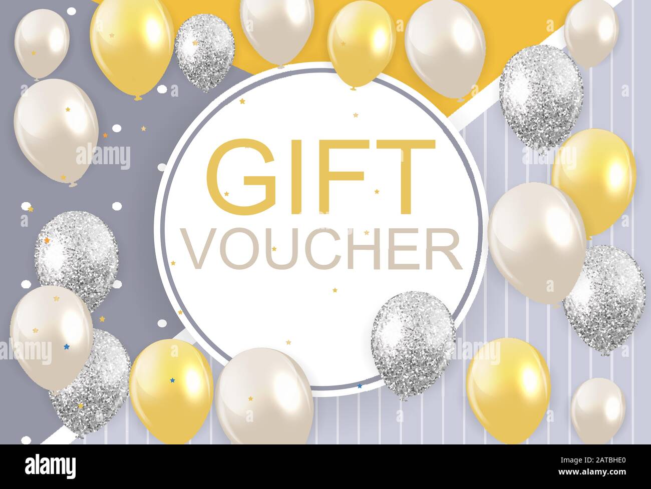 Gift voucher. Abstract Background with floating balloons. Vector ...