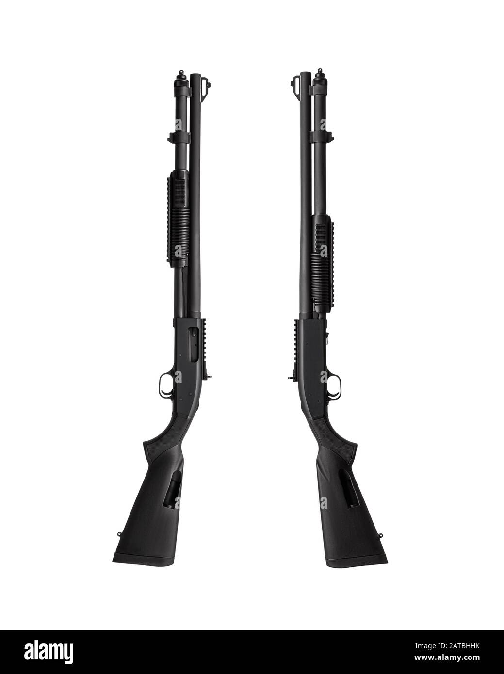 modern black shotgun isolated on white background Stock Photo - Alamy