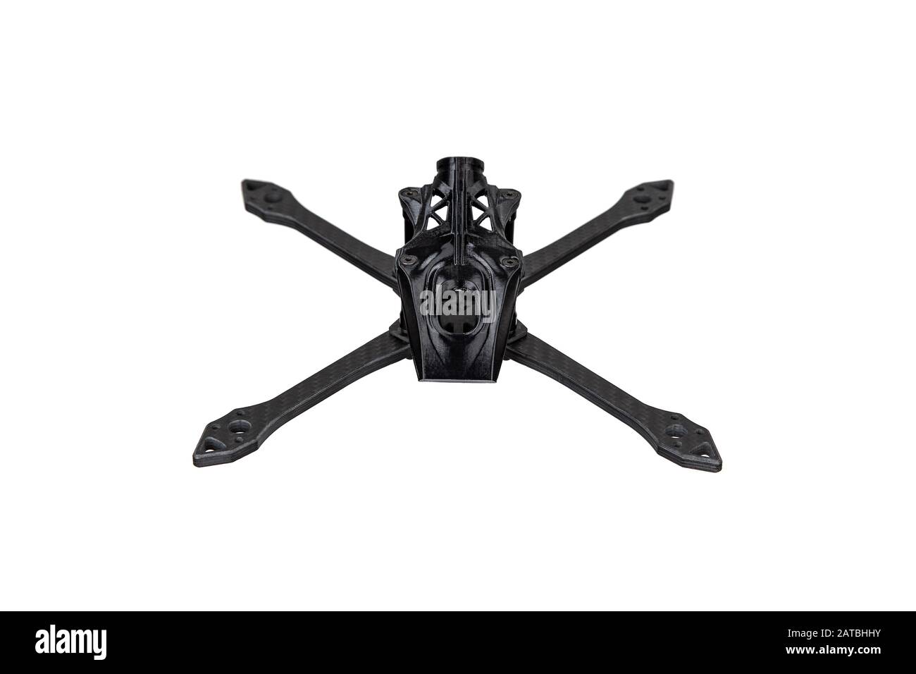 Modern FPV drone on a white background. Four-engine aircraft on the ...