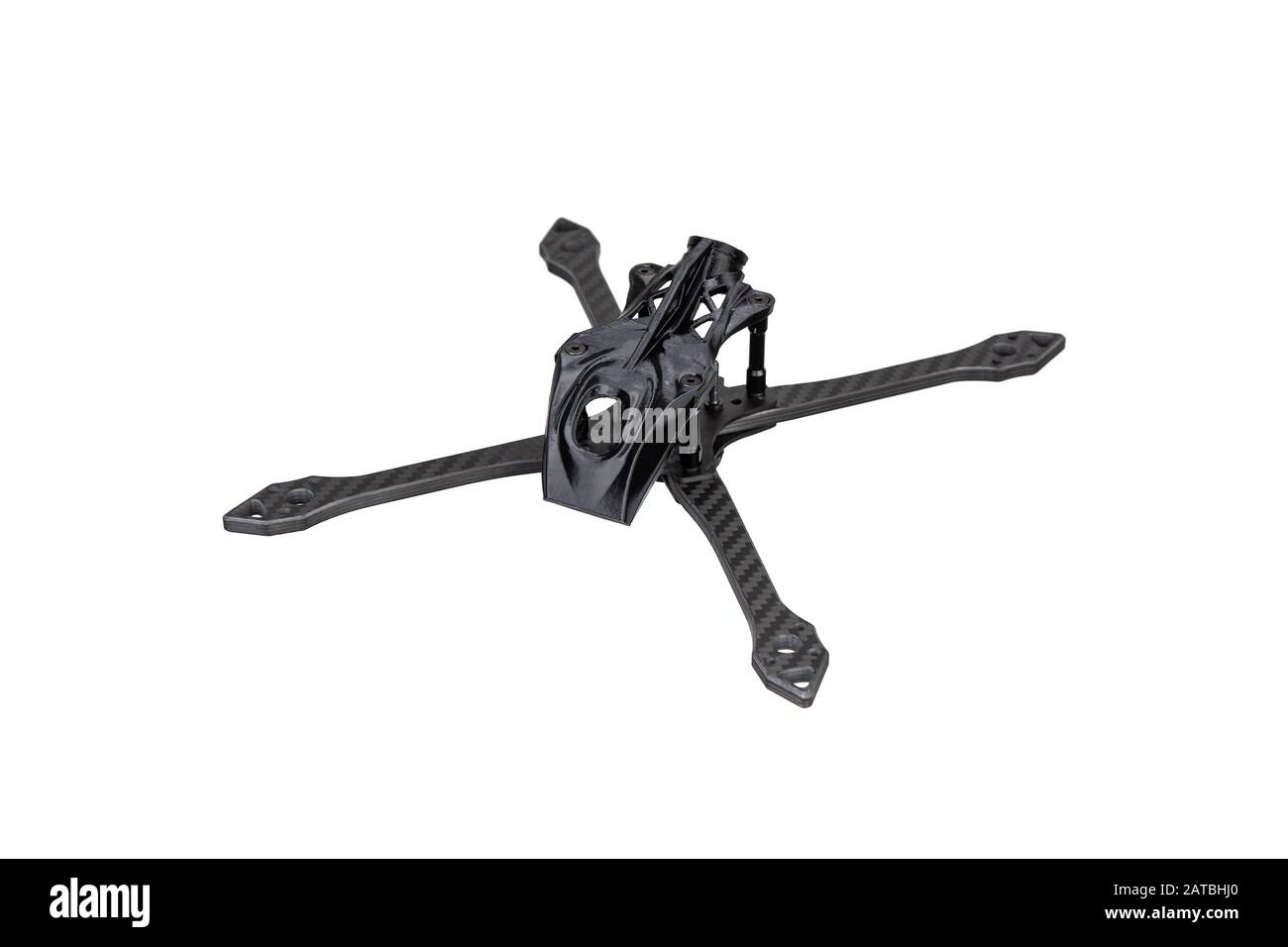 Modern FPV drone on a white background. Four-engine aircraft on the ...