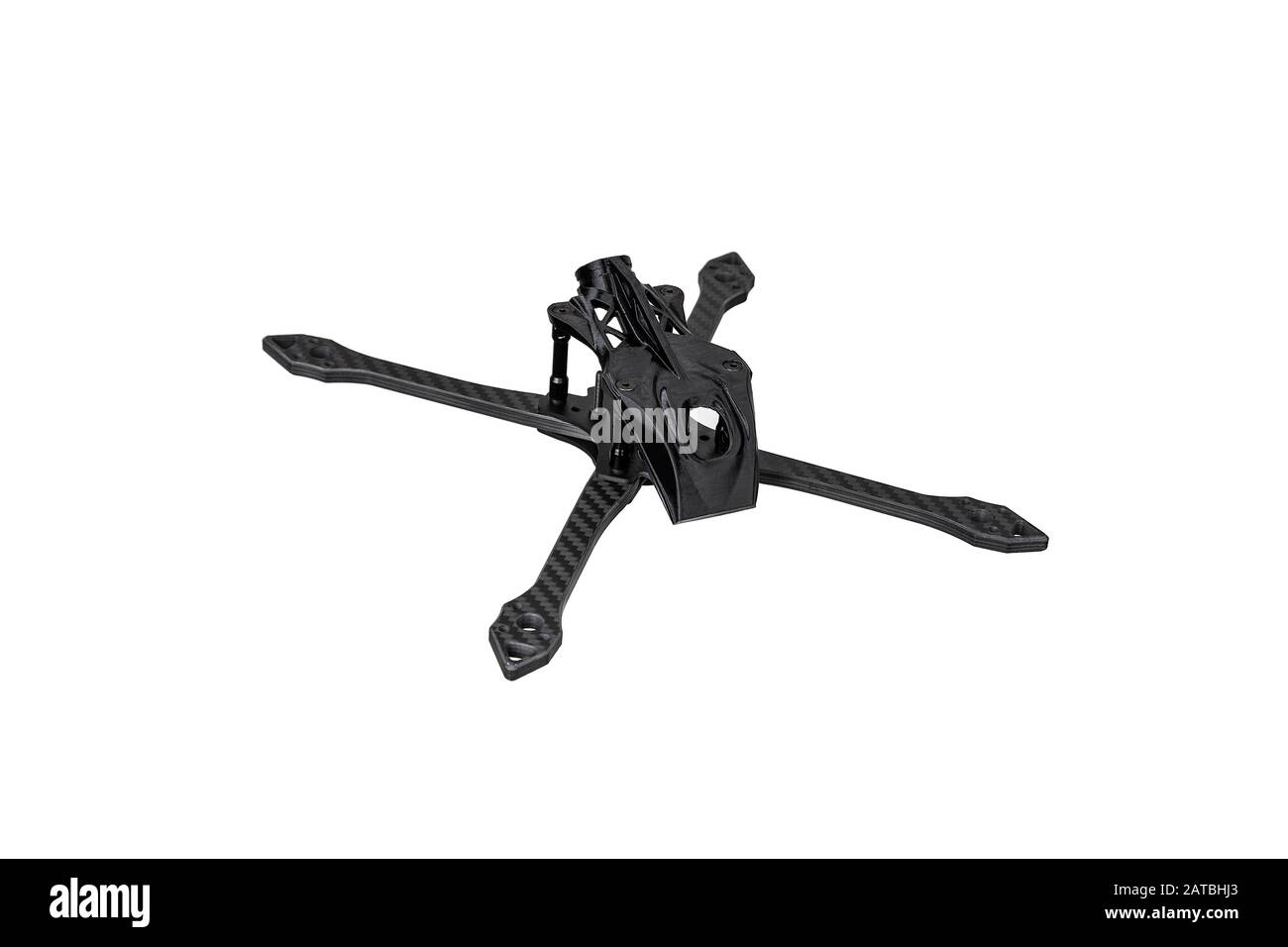 Modern FPV drone on a white background. Four-engine aircraft on the ...