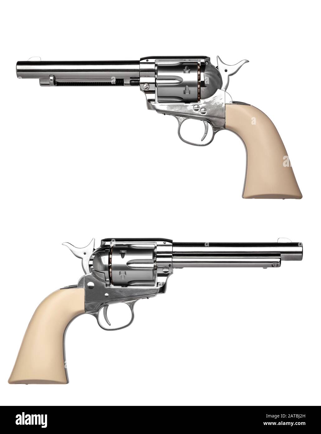 classic pistol revolver isolated on white background Stock Photo - Alamy