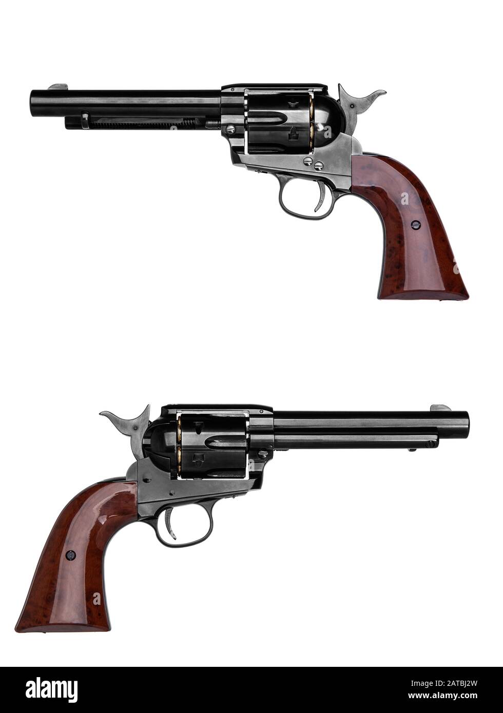 classic pistol revolver isolated on white background Stock Photo - Alamy