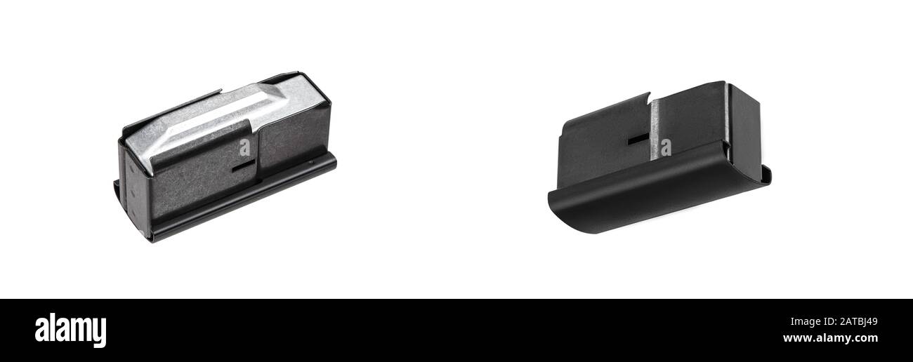 Hunting rifle magazine isolated on white background Stock Photo - Alamy