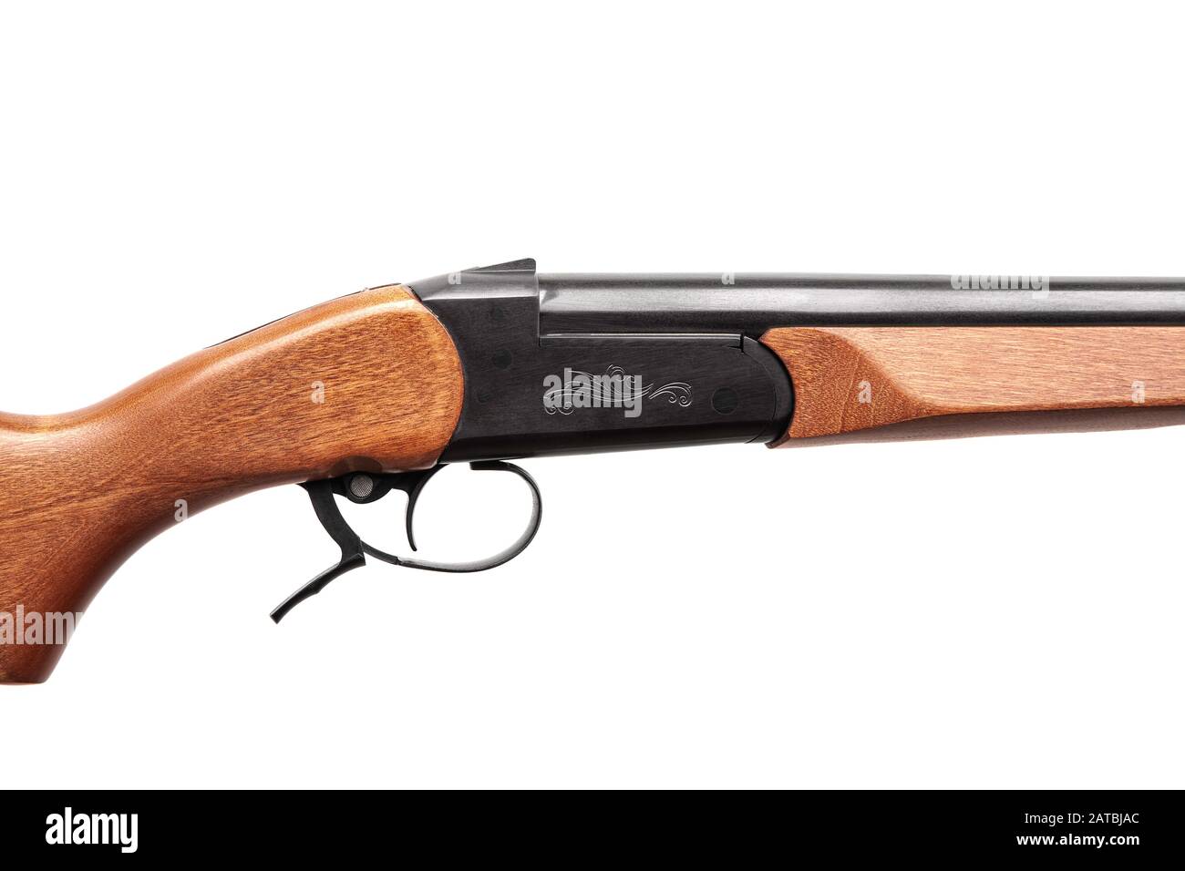 Smoothbore hunting rifle with a wooden butt. Single-barrel weapon for ...