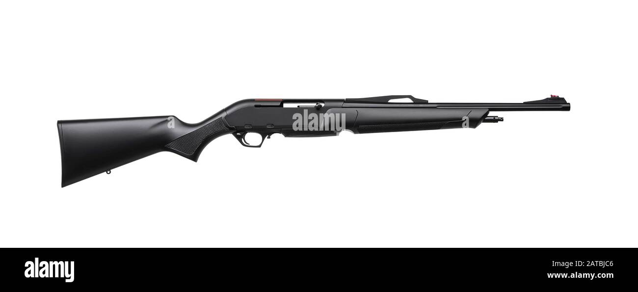 modern semi-automatic hunting rifle isolated on white background Stock ...