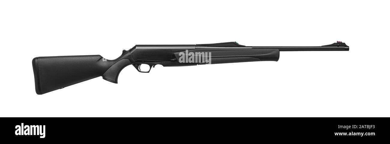 Modern left-handed hunting semi-automatic gun isolate on a white ...