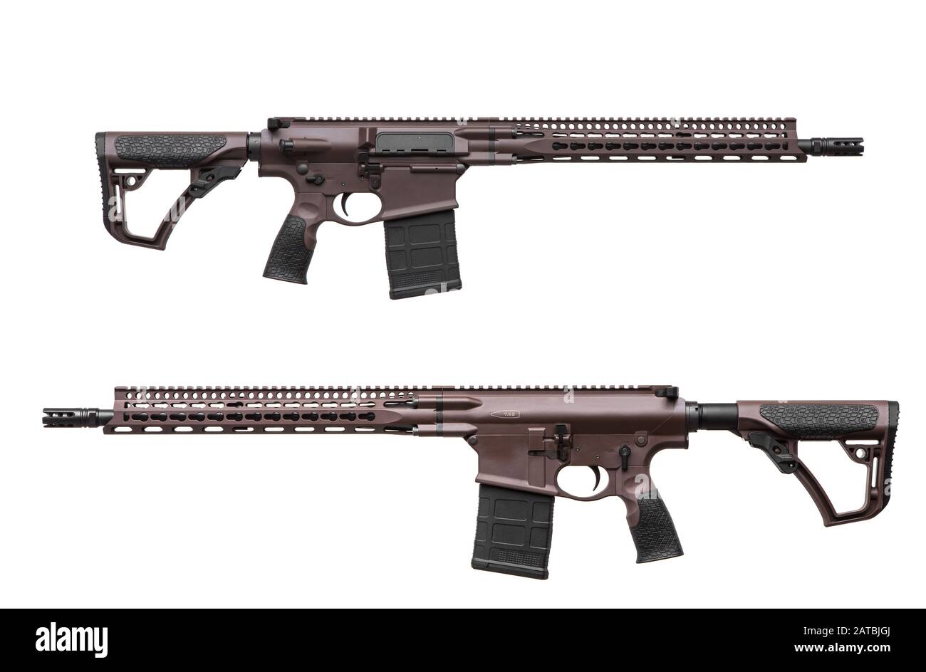 Modern automatic rifle isolated on white background Stock Photo - Alamy