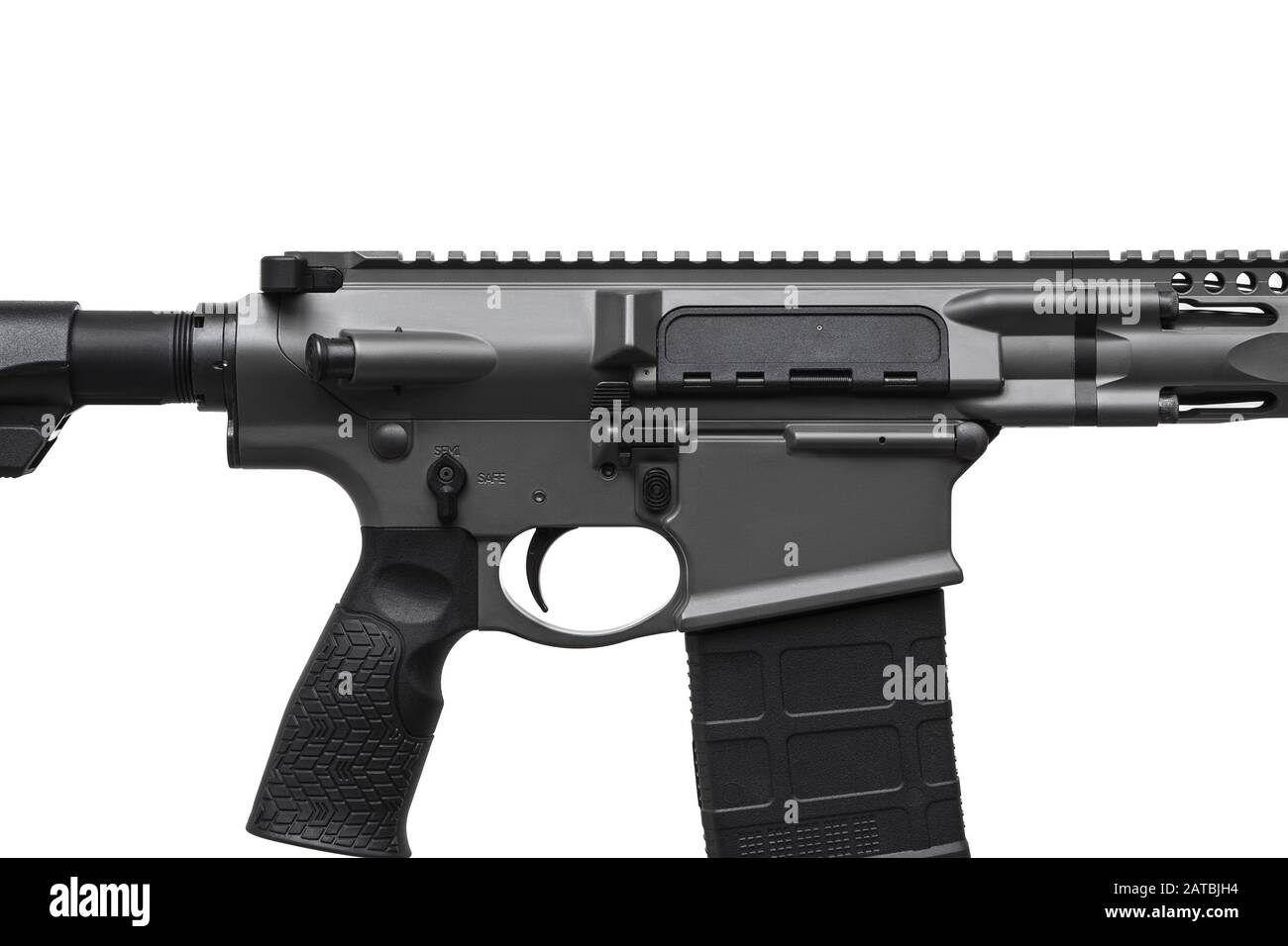 Modern automatic rifle isolated on white background Stock Photo - Alamy