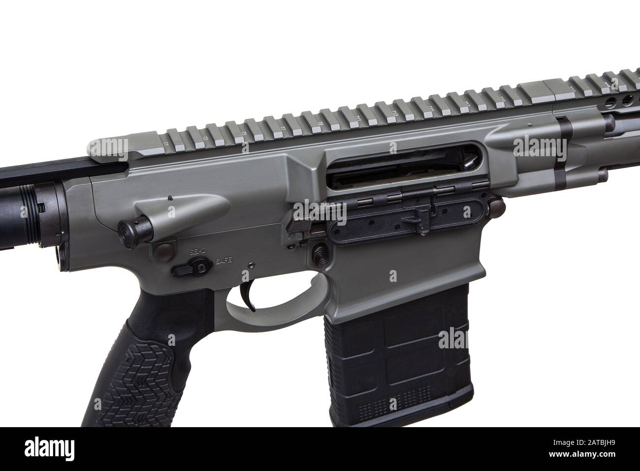 Modern automatic rifle isolated on white background Stock Photo - Alamy