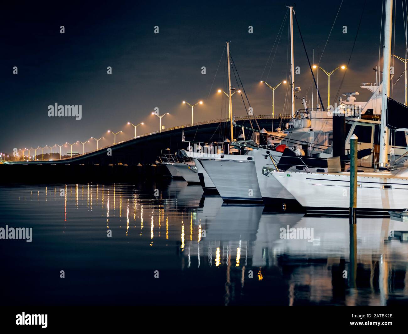 Night images along the Riverwalk on the Manatee River in Bradenton ...